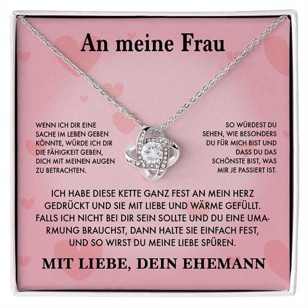 An meine Frau – Halskette und Anhänger plattiert mit 14 Karat Weißgold ...